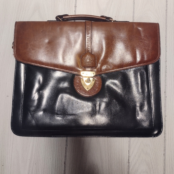 moda italiana | Bags | Vtg Moda Italiana Leather Briefcase Style Bag ...